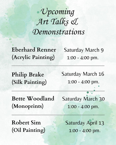 Upcoming Art Talks & Demonstrations – Soul Gallery Inc